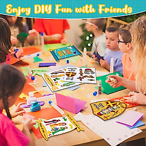 Outus 36 Set Religious Sunday School Crafts Armor of God DIY Craft Kit VBS Christian Crafts for Kids Bible Hanging Ornament Sunday School Paper Craft Sticker for Christmas DIY Activity Preschool