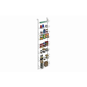 ClosetMaid Adjustable Organizer Rack with Baskets Wall or Over Door Mount, for Kitchen, Pantry, Utility Room, Closet, 18 in. W, White Finish, Inch