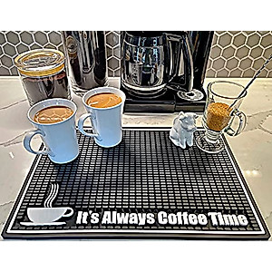 Highball & Chaser Premium Coffee Mat 18in x 12in. 1cm Thick Durable Kitchen Counter-Coffee Bar Accessories Fit Under Coffee Maker Coffee Pot Espresso Machine Mat