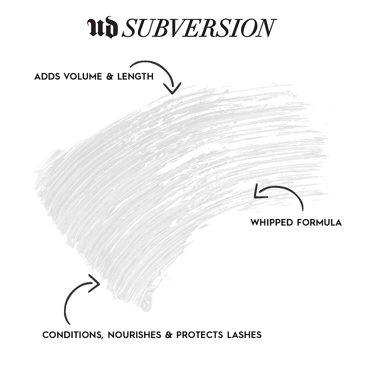 Urban Decay Subversion Eyelash Primer, White - Creamy Mascara Primer - For Length & Volume - Conditioning & Protective Formula with Panthenol & Vitamin E