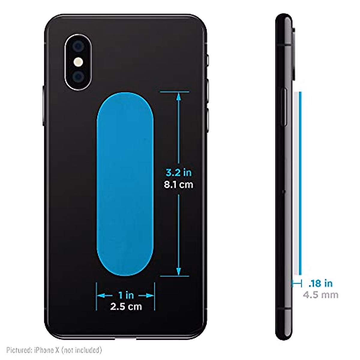 The PhoneFin: Expandable Finger Grip, Stand, and Mount for Smartphone - Exotic (Snake Silver)