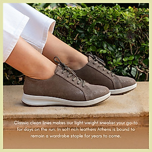 Revere Shoes Athens Lace Up Sneaker - Women's Comfort Walking Shoes with Orthotic Arch Support. Relief from Foot and Heel Pain- Rusty Metallic 9 Wide