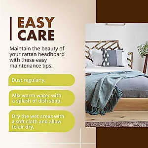 Kouboo Rattan Chippendal Headboard, California King, Handmade, Bedroom Furniture, Bohemian Decor, Headboard, Antique Brown