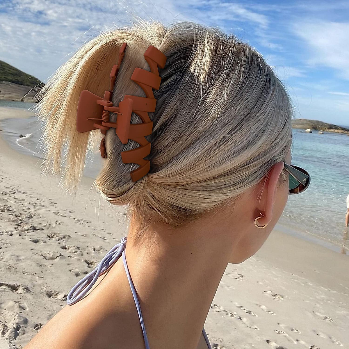 SuPoo Large Matte Claw Hair Clips for Thick Hair - 4.7" Jumbo Jaw Clamps With Strong Hold, Cute Big Hair Accessories for Women