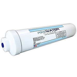 Inline Water Filter For Refrigerators, Ice Makers, Coffee Makers, Water Fountains, Water Coolers, Sink Faucets, RV, Campers, and Boats - with 1/4" Quick-Connect Fittings