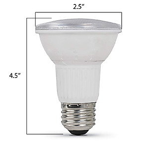 Feit Electric PAR20 LED Light Bulb, 50W Equivalent, Dimmable Spotlight Bulb, 3000K Bright White, E26 Base, 450 Lumens, 22-Year Lifetime, Beam Choice LED Track Light Bulb, PAR20/ADJ/930CA