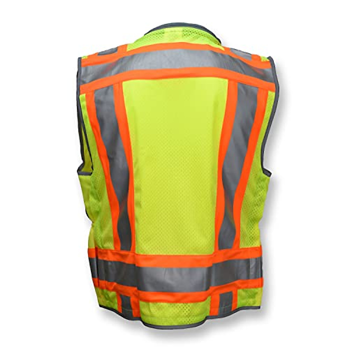 Radians SV55 Class 2 Heavy Woven Two Tone Engineer Vest with Padded Neck to Support Extra Weight in Cargo Pockets, Green, X-Large