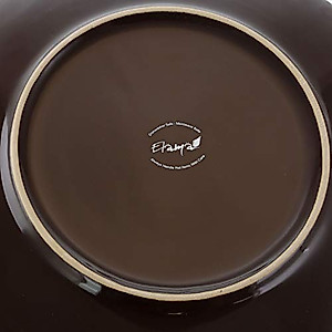 Elama CLAYHEART16 Clay Heart 16 Piece Luxurious Stoneware Dinnerware with Complete Setting for 4, 16pc, pc, Tan, Blue, Brown