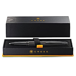 Cross ATX Brushed Metallic Refillable Gel Ink Rollerball Pen, Medium Rollerball, Includes Premium Gift Box - Brushed Black