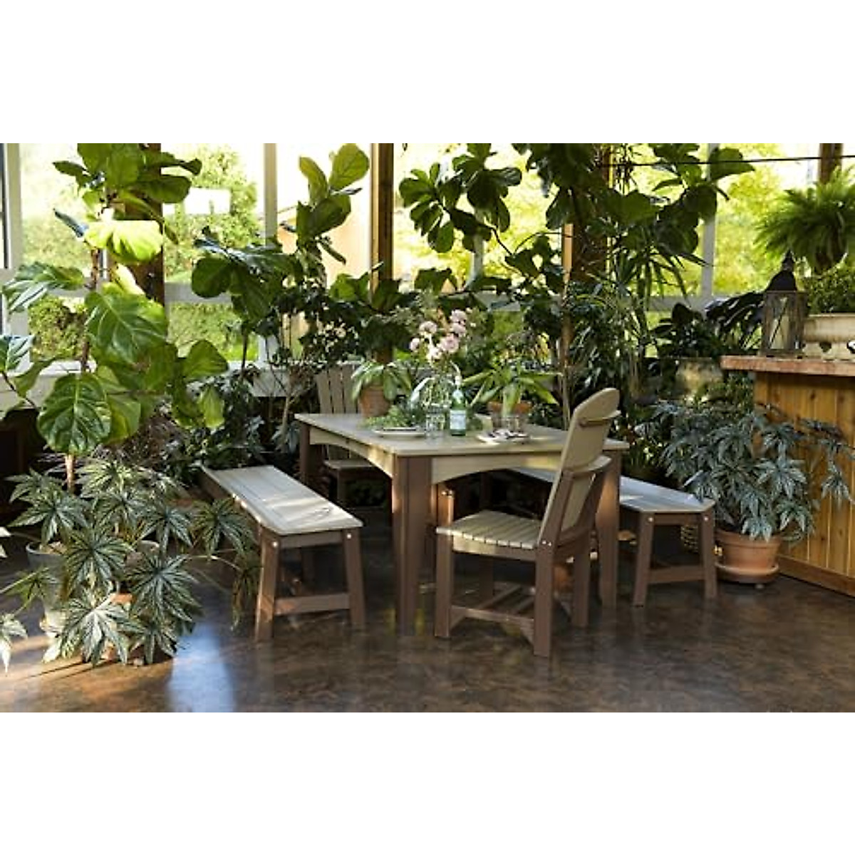 LuxCraft Café Poly Outdoor Dining Bench (White, 41")