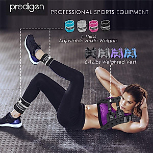 Prodigen Weighted Vest for Women and Men 12 Lbs with Reflective Stripe and Double Adjustable Buckle Straps Weight Vests for Strength Training, Jogging, Cardio, Weight Loss, Muscle Building, Purple