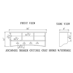 Alaterre Shaker Cottage Coat-Racks, FURNITURE, Ivory