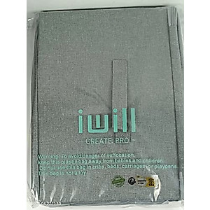 iwill CREATE PRO Folding Storage Box with Zip Lid and Handles, Storage Basket With Linen Fabric, Closet Shelf Drawers,Dark Gray, 2 pcs