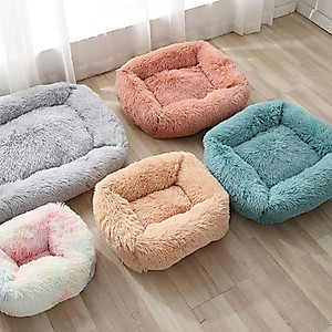 La La Pet® Donut Dog Cat Bed Cozy Cave Pet Bed Burrow Dog Bed Calming Cuddler Self-Warming Pet Bed Soft Plush Pet Cushion Improved Sleep for Cats Small Medium Dogs Green S