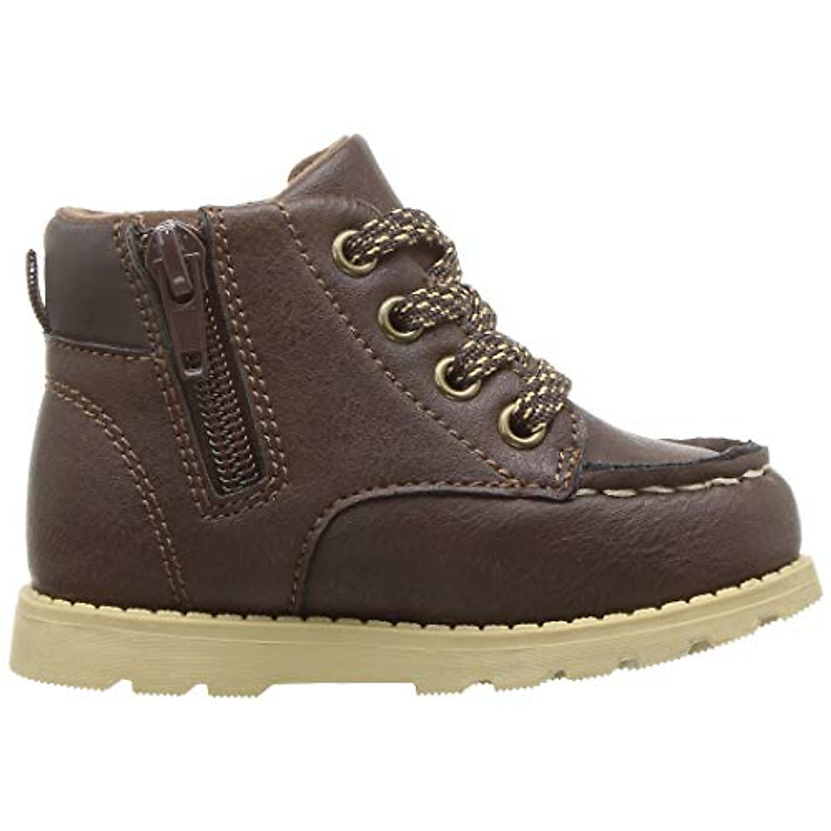 carter's Boys' Brand Fashion Boot, Brown, 6 M US Toddler