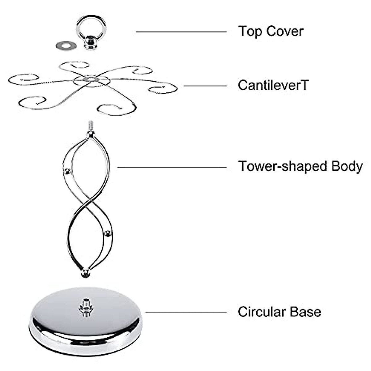 ZOOTWO Scrollwork Wine Glass Rack,6-Hook Scrollwork Metal Countertop Wine Glass Cup Holder for Home and Bar Storage and Artistic Tabletop Display, Spiral Style