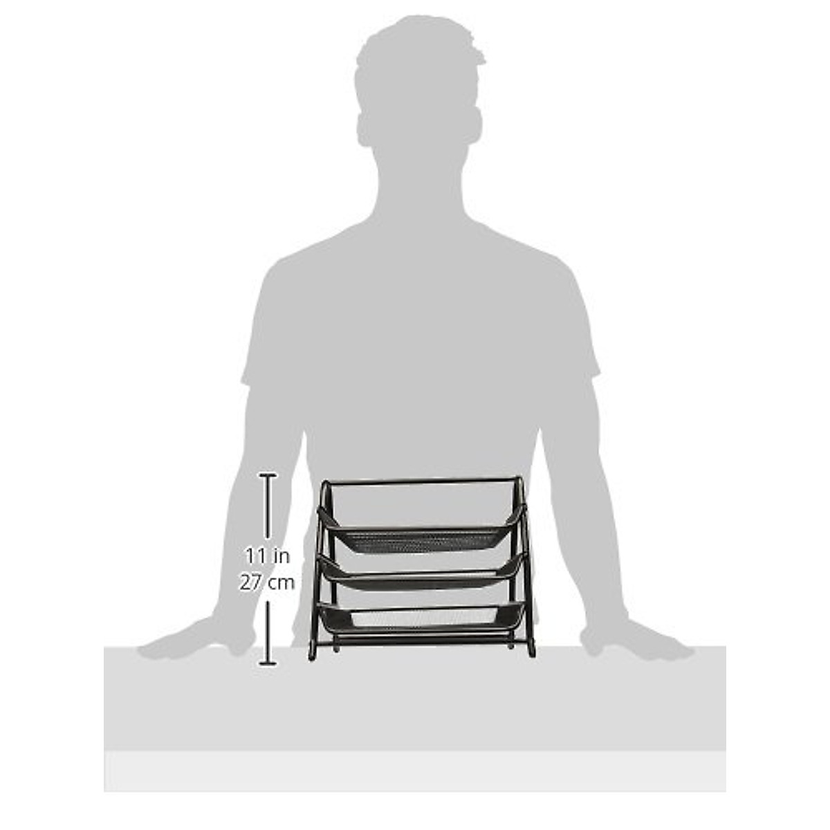 Greenco Letter Tray Desk Organizer, 3-Tier Mesh Paper Tray, Document, Letter, Office Paper Organizer, Black