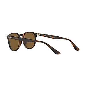 Ray-Ban RB4259F Low Bridge Fit Round Sunglasses, Light Havana/Dark Brown, 53 mm