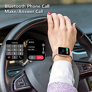 Bebinca Smart Watch for Women, Fitness Tracker with Heart Rate Sleep Monitor, 1.7" Touchscreen[Answer/Make Call] AI Voice, IP68 Waterproof Compatible with iPhone Samsung Android Phone, Pink