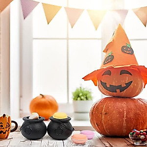 CCINEE Black Cauldron with Handle,Mini Plastic Candy Kettle Bucket for St.Patrick's Day,Halloween Party Favor,Pack of 12