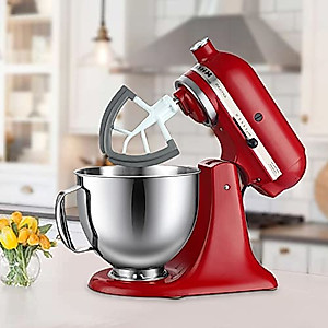 Stainless Steel Bowl for KitchenAid 4.5-5 Quart Tilt-Head Stand Mixers,Flex Edge Beater and Mixer Sliding Mat Compatible with KitchenAid 4.5-5 Quart Tilt-Head Stand Mixer