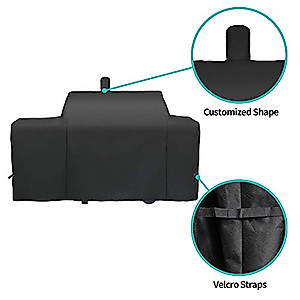 i COVER Grill Cover for Oklahoma Joe's Longhorn Combo Charcoal Gas Smoker & Grill Cover Heavy Duty Waterproof Patio Outdoor Canvas Barbeque BBQ Grill Smoker Cover