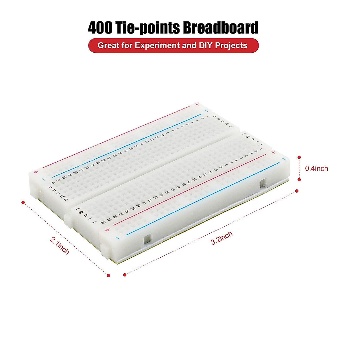 3 Pack 400 Tie-Points Solderless Breadboard Electronic for Beginners, Arduino Prototyping Shield Distribution Raspberry Pi ESP, 3 Piece