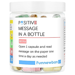 Funnewban Positive Affirmations Gifts for Women 60 Positive Messages in a Bottle, Stress Relief Gift for Men Daily Self Care Kit for Relaxation Meditation Mindfulness