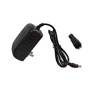 12 Volt 2A Power Adapter Supply, AC 100-240V to DC 12 V Power Supply Transformer Charger Wall Plug for DC12V Light Security CCTV Camera, Black, 8x5x3.3 cm