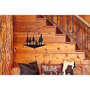 Whitetail Deer Buck Pines | Laser Cut Metal Wall Art Sign for Rustic Home, Cabin, Garage, and Man Cave Decor | BIG GAME STEEL