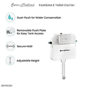 Swiss Madison Well Made Forever SM-WC324 Toilet Tank Carrier, For 2 x 4 Residential Studs, White