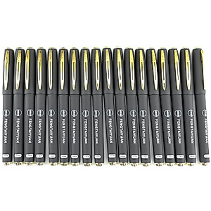 Fengtaiyuan 10P18, Black Gel Ink Rollerball Pens - Comfortable Non-Slip Grip, Black Ink, Bold Point, 1.0mm Quick-Drying Ink, 18-Piece Box (10P18)