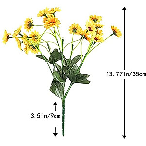 MHMJON 4 Bundles Artificial Silk Sunflowers Flowers Summer Faux Flowers Mini Fake Mum Flowers Bundles Gerbera Daisies Flowers for Indoor Outdoor Home Kitchen DIY Table Centerpieces Wedding Decor