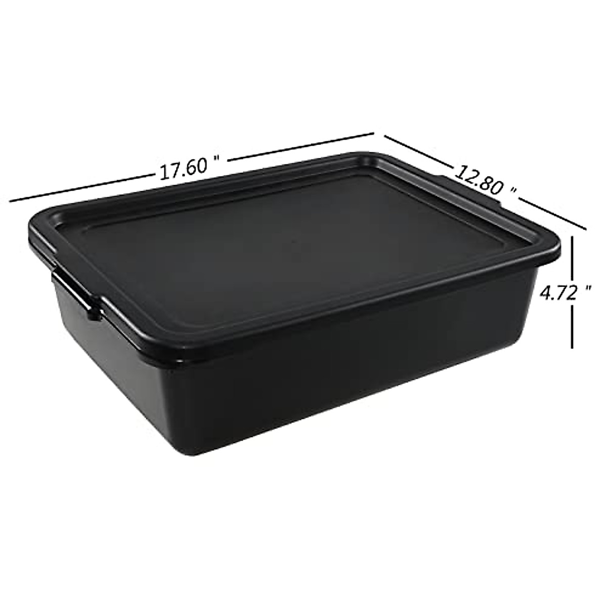 Fiaze 3 Packs Plastic Bus Tubs, 13L Commercial Bus Tubs with Lid, Food Service Tub, Black