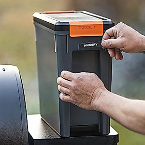 Traeger Pellet Grills BAC637 Stay Dry Pellet Bin, Wood Pellet Storage with Locking Lid, Black