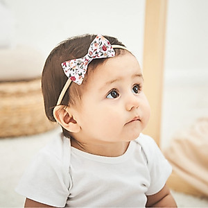 Hjiaruiky Baby Girl Headbands and Bows Nylon Elastic Bow Headbands for Baby Girls Newborn Handmade Hairbands Hair Accessories for Infant Toddler
