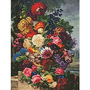 MAGIART Cross Stitch Kits Stamped Kit for Adults Embroidery Beginner and Kids 11CT Patterns Fabric Needlework Colorful Flowers NCMF326 (15.8inch x 19.7inch Cotton)