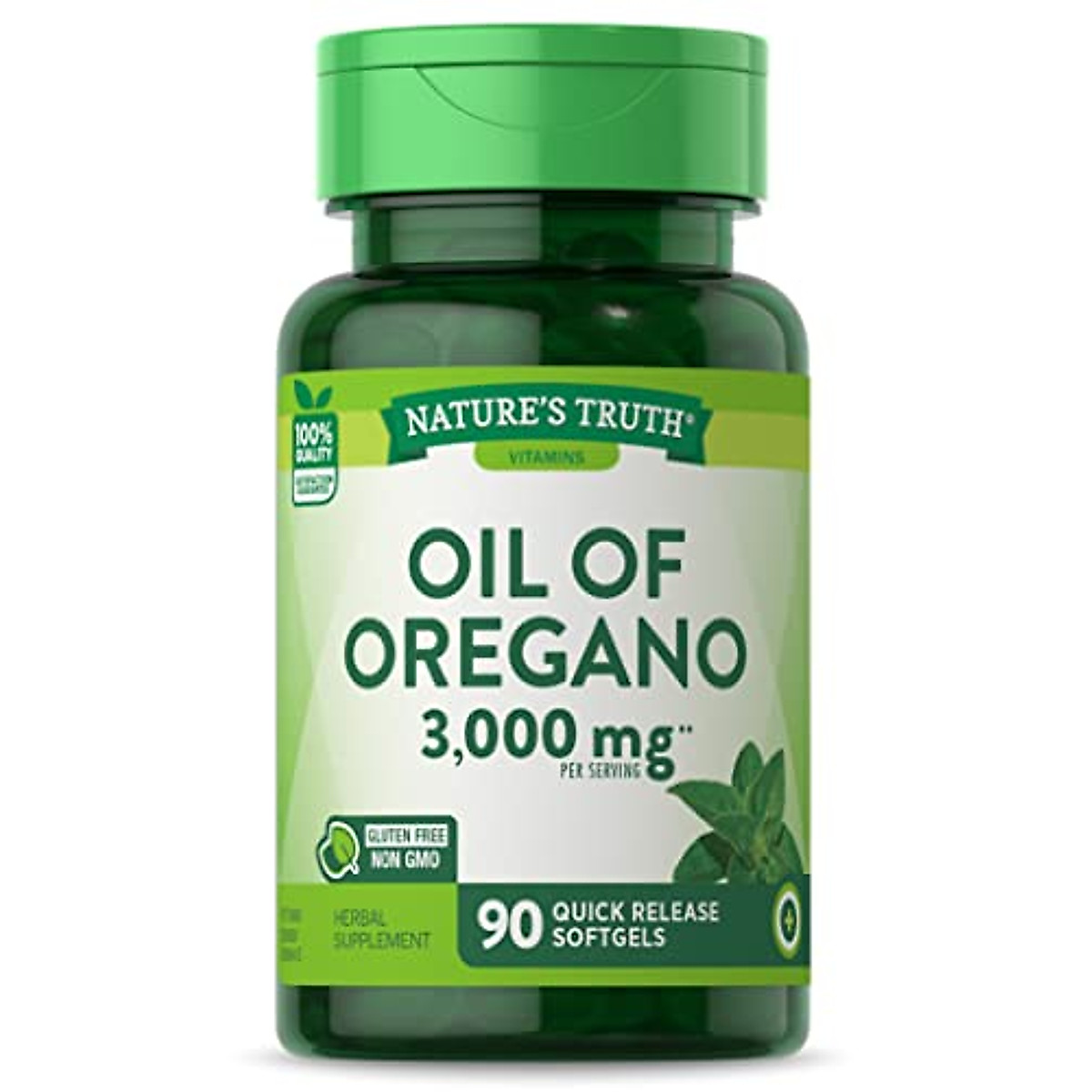 Nature's Truth Oregano Oil Softgel Capsules | 90 Count | Contains Carvacrol | Non-GMO, Gluten Free