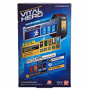 Bandai Namco - Digimon - Vital Hero Interactive Fitness Tracker/Digital Watch/Virtual Pet (Red)