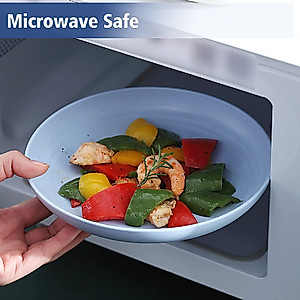 shopwithgreen Wheat Straw Reusable Kids Plates, Camping Outdoor Sets, for Kitchen, Dorm Room, Toddler, Children Baby Feeding, Microwave Dishwasher Safe, Unbreakable Lightweight, 7.8 Inch, 4 PCS