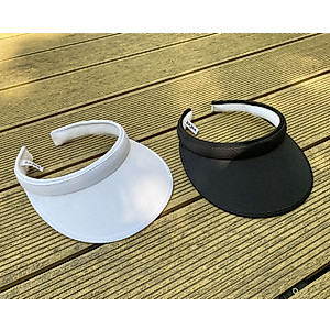 2 Pack Sun Visors Hat Women Men Clip On Visor-Hats Wide Brim Visor UV Protection Adjustable Outdoor Sports Tennis Beach Running Travel Golf Caps Headwear Black