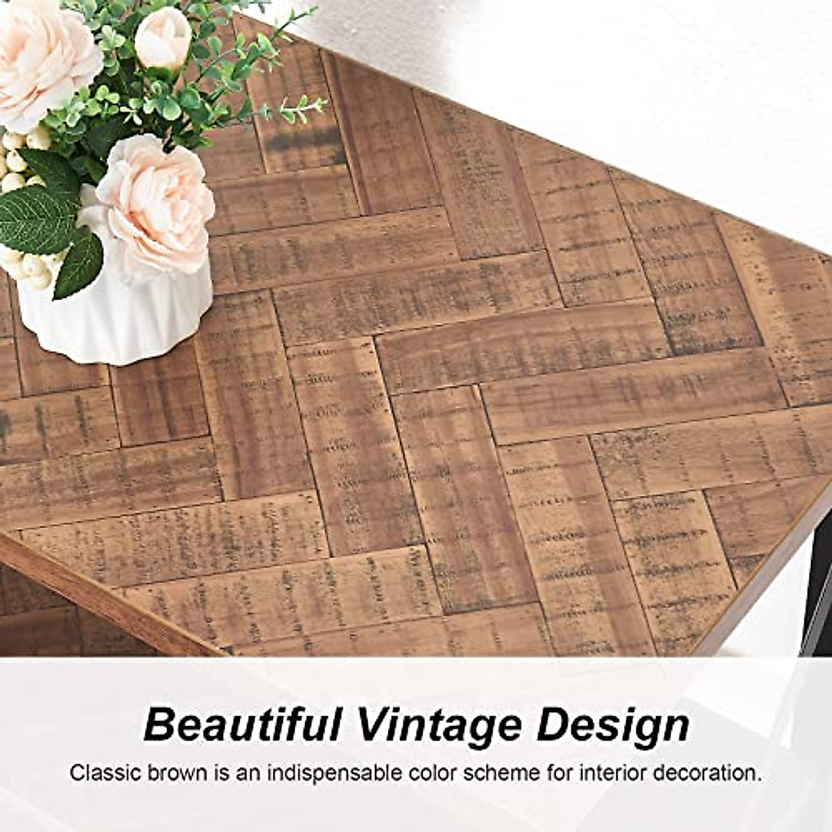 HOMBAZAAR Bookshelf, 3-Tier Industrial Bookshelves, Wood and Metal Bookcase,Free Standing Storage Small Modern Bookshelf for Living Room, Bedroom and Home Office，Brown