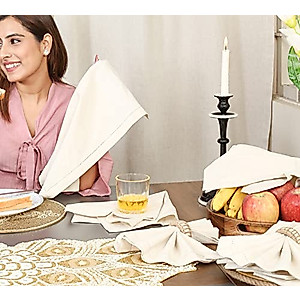 Linen Flax Cotton Cloth Dinner Napkin 18x18 Natural with Hemstitched,Wedding Napkins, Cocktails Napkins, Fabric Napkins, Cotton Napkins Mitered Corners, Machine Washable Dinner Napkins, Set of 12