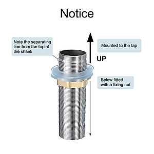 uxcell 4" Faucet Mount Extension Shank, Stainless Steel Threaded Pipe Lengthen Mounting Shank, Lengthen Fixed High Foot with PTFE Tape