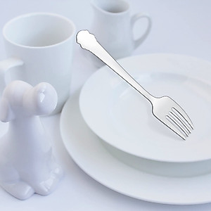 Forks and Spoons Silverware Set, Premium 999 Sterling Silver Flatware Cutlery Set for Home, Kitchen and Restaurant, Mirror Polished, Handmade(F*-Fork)