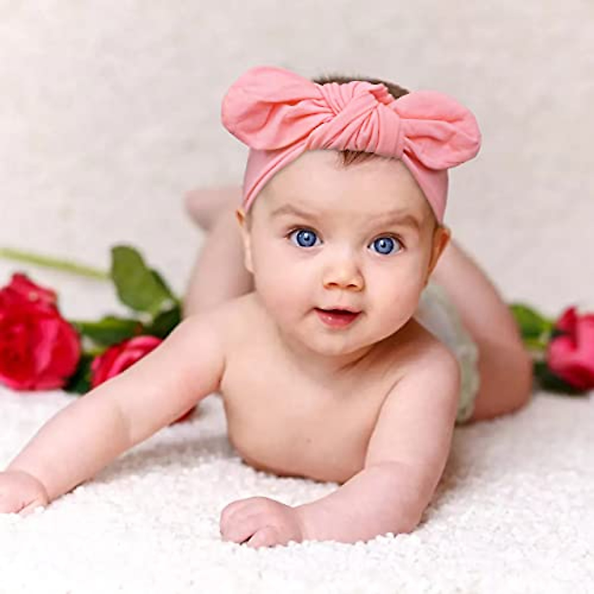 CellElection 23PCS Baby Nylon Headbands Hairbands 6Inch Hair Bow Elastics Super Stretchy Soft Headbands Turbans Handmade Hair Accessories for Baby Girls Newborn Infant Toddlers Kids…