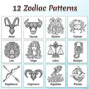 JIAWEI Custom Burlap Bag Jute Burlap Tote Bags, Present Bag with Handles,Reusable Beach Bag Custom Twelve Constellations