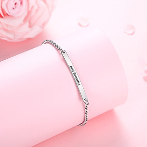 LYMYF Bracelets for Women Teen Girls Handcraft Inspirational Jewelry Encouragement Inspired Link Chain Bracelet Gift for Girlfriend Sister Wife Motivational Women's Link Bracelets