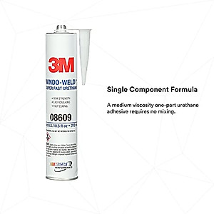 3M 08609 Window-Weld Super Fast Urethane Black Cartridge - 10.5 fl oz.