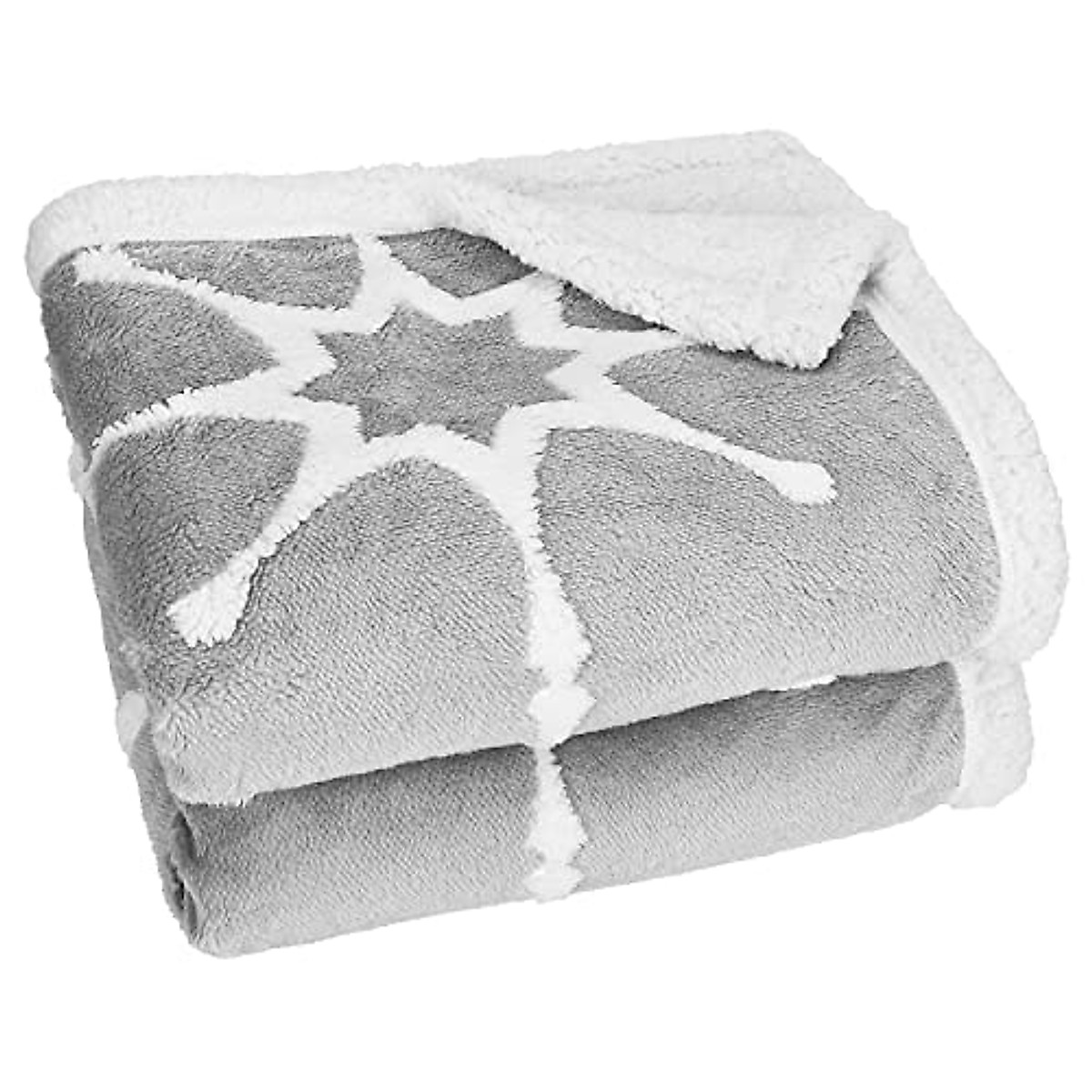 Sherpa Blanket Plush Throw Blanket Size 50" x 60" Bedding Fleece Reversible Blanket for Bed and Couch, Super Soft Comfy Warm Fuzzy TV Blanket Grey